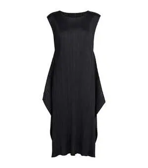 Issey Miyake Monthly Colors September Pleated Midi Dress - Black