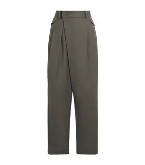 Issey Miyake Wool-blend Lustrous Trousers - Grey