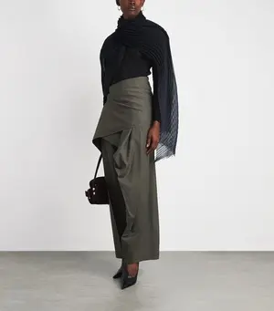 Issey Miyake Wool-blend Lustrous Wrap Trousers