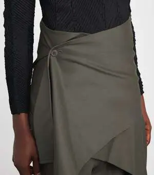 Issey Miyake Wool-blend Lustrous Wrap Trousers