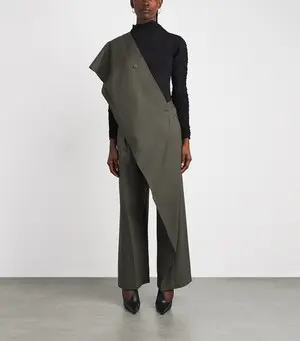 Issey Miyake Wool-blend Lustrous Wrap Trousers