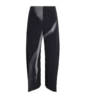 Issey Miyake Hands Of Lover Pleats Wide-leg Trousers - Black