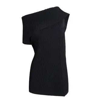 Issey Miyake Tubular Pleats Tunic Top - Black