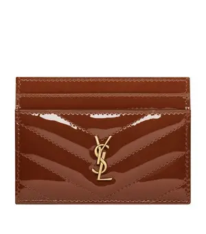 Saint Laurent Cassandre Patent Card Holder - Red