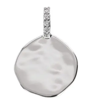 Monica Vinader Sterling And Diamond Mv Siren Coin Pendant - Silver
