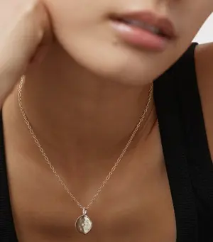 Monica Vinader Sterling And Diamond Mv Siren Coin Pendant