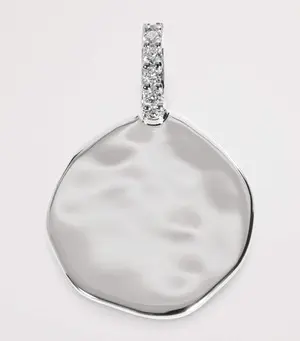 Monica Vinader Sterling And Diamond Mv Siren Coin Pendant