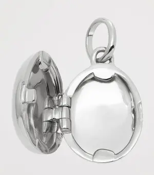 Monica Vinader Sterling Silver And Rose Quartz October Birthstone Locket