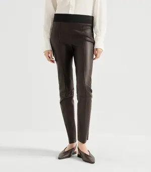 Brunello Cucinelli Stretch-nappa Leather Leggings