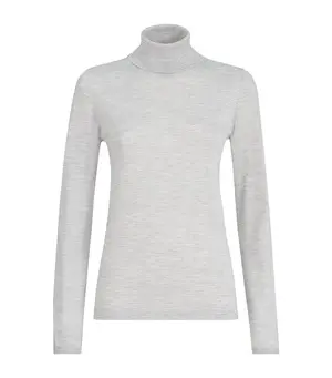 Brunello Cucinelli Cashmere-silk Rollneck Sweater - Grey