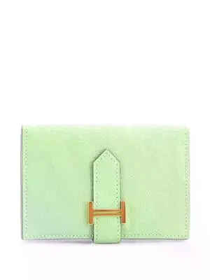 Hermès Trifold Bearn Wallet Chevre Mysore Compact Small Wallets - Green