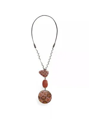 Malìparmi Prints Inside Patchwork Resin Necklace - Grey