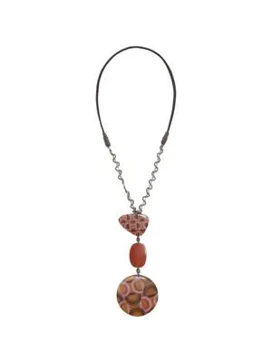 Malìparmi Prints Inside Patchwork Resin Necklace - Grey