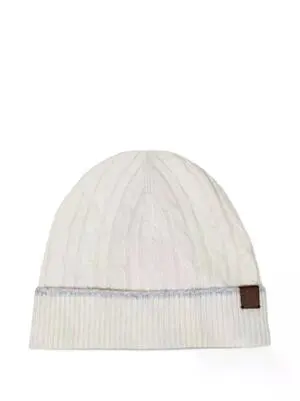 Eleventy Cable-knit Cashmere Beanie Hat - Neutrals