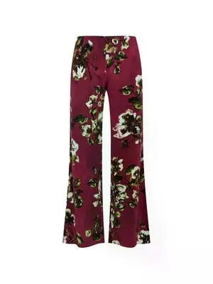 Malìparmi Frosted Blossom Floral-print Trousers - Red