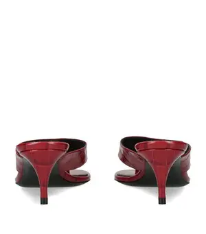 Alaïa Croc-embossed Leather Infra Thong Mules 55