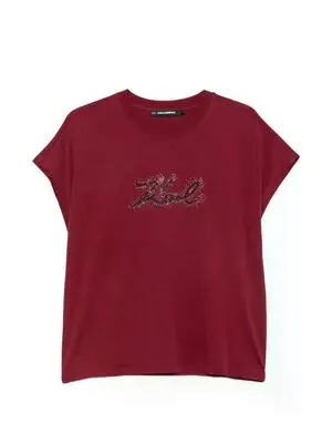 Karl Lagerfeld Rhinestone-logo T-shirt