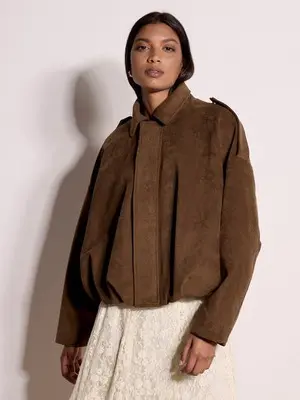 APRICOT Suedette Bubble Hem Jacket