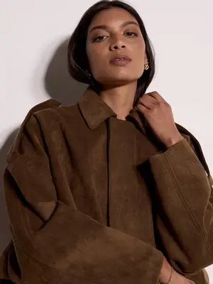 APRICOT Suedette Bubble Hem Jacket