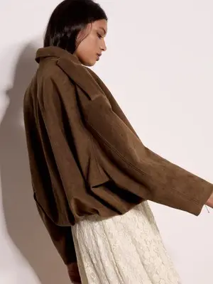 APRICOT Suedette Bubble Hem Jacket