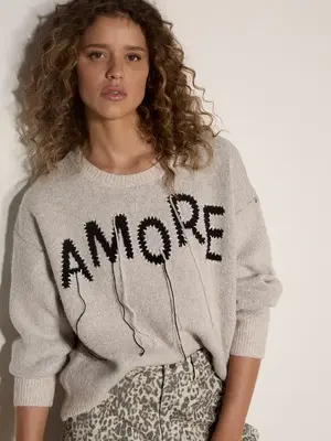 APRICOT Thread Amore Boucle Jumper - Stone