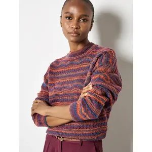 APRICOT Pointelle Space Dye Knit Jumper - Orange