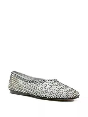 FORTE_FORTE Strass Mesh Ballet Flats - Silver