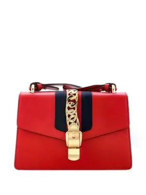 Gucci Sylvie Leather Small Shoulder Bag - Red