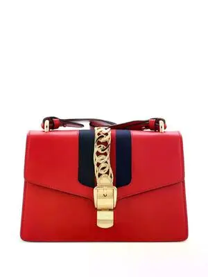 Gucci Sylvie Leather Small Shoulder Bag - Red