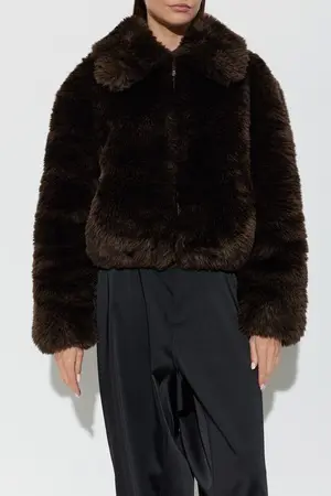 STAND STUDIO Aya Faux Fur Bomber Jacket