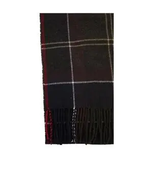 Barbour Check-printed Frayed-edge Scarf - Black