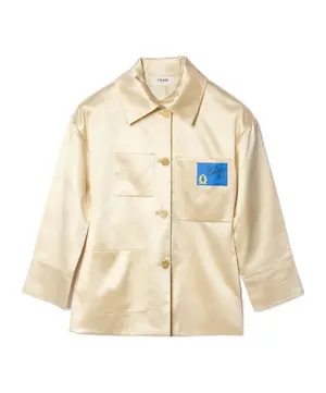 Celine Flat Chore Jacket In Satin