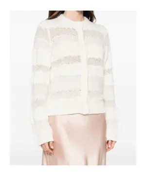 Fabiana Filippi Striped Long-sleeve Knit Top