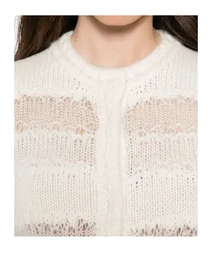 Fabiana Filippi Striped Long-sleeve Knit Top