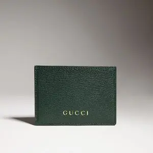 Gucci Card Case With Lettering Leather
