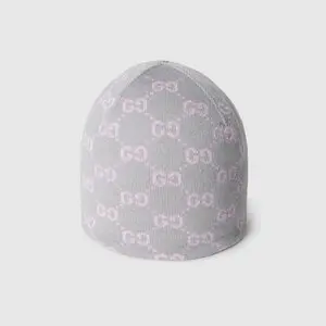 Gucci Gg Wool Viscose Lamé Jacquard Hat, Grey Grey