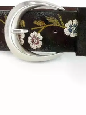 Orciani Floral-embroidered Leather Belt