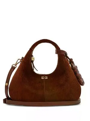 GANNI Mini Bag In Corduroy - Brown