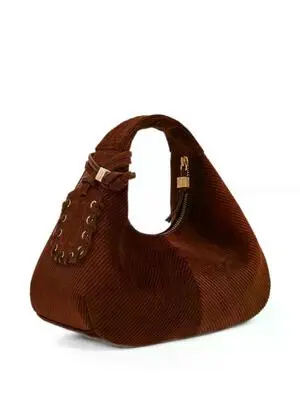 GANNI Mini Bag In Corduroy - Brown