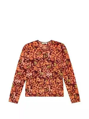 Malìparmi Floral-print Wool Cardigan - Red
