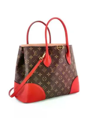LOUIS VUITTON Flandrin Handbag Monogram Canvas And Leather Tote Bag - Red