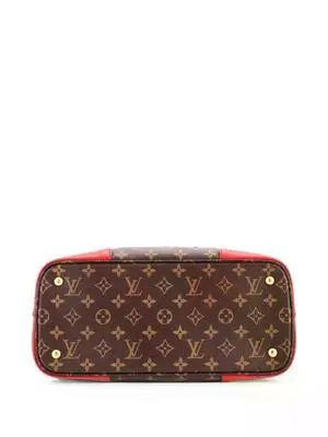 LOUIS VUITTON Flandrin Handbag Monogram Canvas And Leather Tote Bag - Red