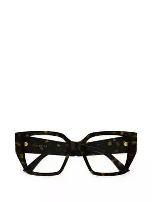 Gucci Tortoiseshell-effect Square-frame Glasses - Brown