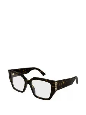 Gucci Tortoiseshell-effect Square-frame Glasses