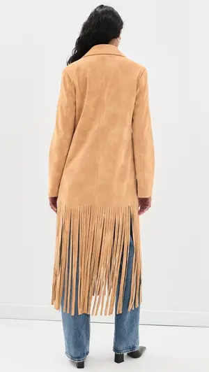 SIMONMILLER Vero Vegan Leather Fringe Coat