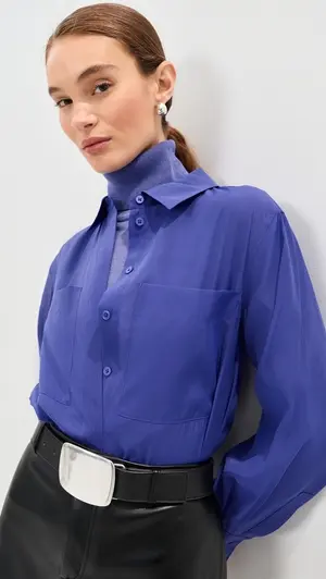 LE BOP Organza Button Down