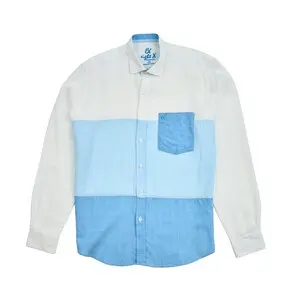 EIGHT X Contrast Button Down Shirt - Blue