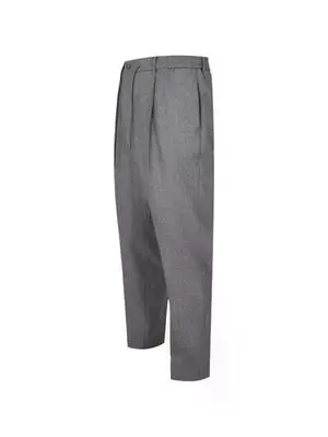 Tagliatore Drawstring Pleated Straight Trousers - Grey