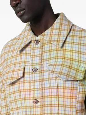 Séfr Matthieu Checked Wool Shirt Jacket