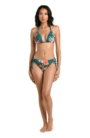 La Blanca Courtyard Palms Adjustable Loop Bikini Bottoms - Jungle